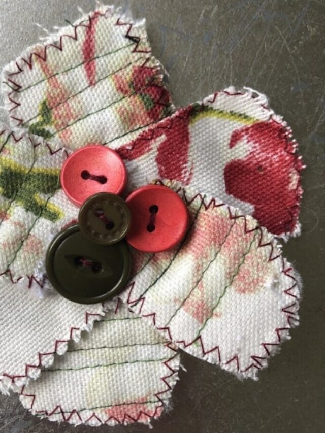 Easy to Make Scrap Fabric Flowers with Button Stamen Story - Scrap ...