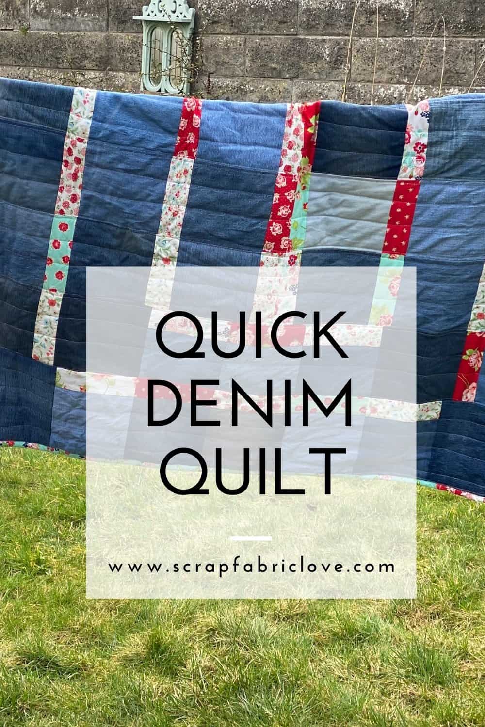 Quick Denim Quilt (Improv Quilt with Instructions) - Scrap Fabric Love