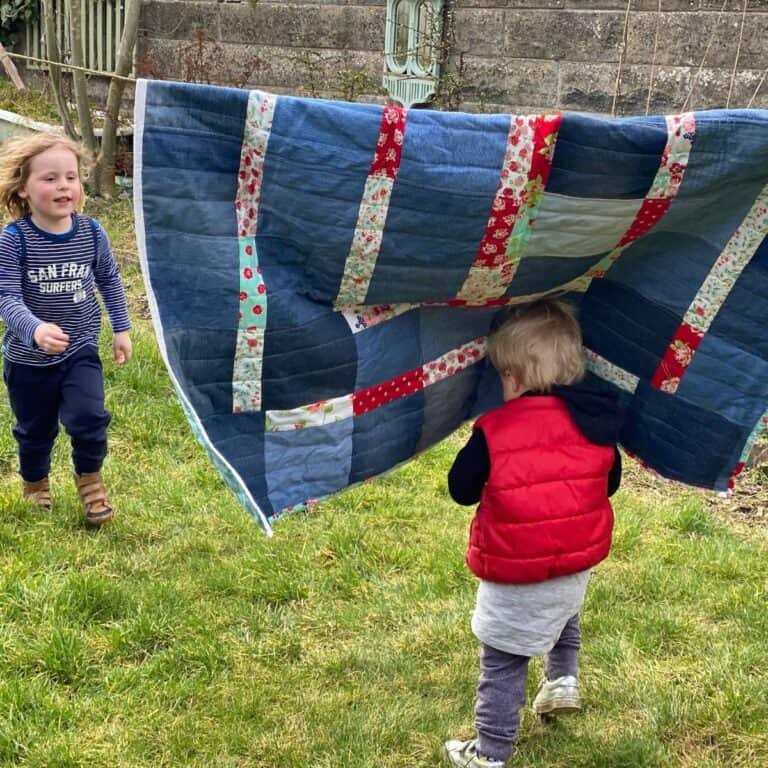 Quick Denim Quilt (Improv Quilt with Instructions) - Scrap Fabric Love