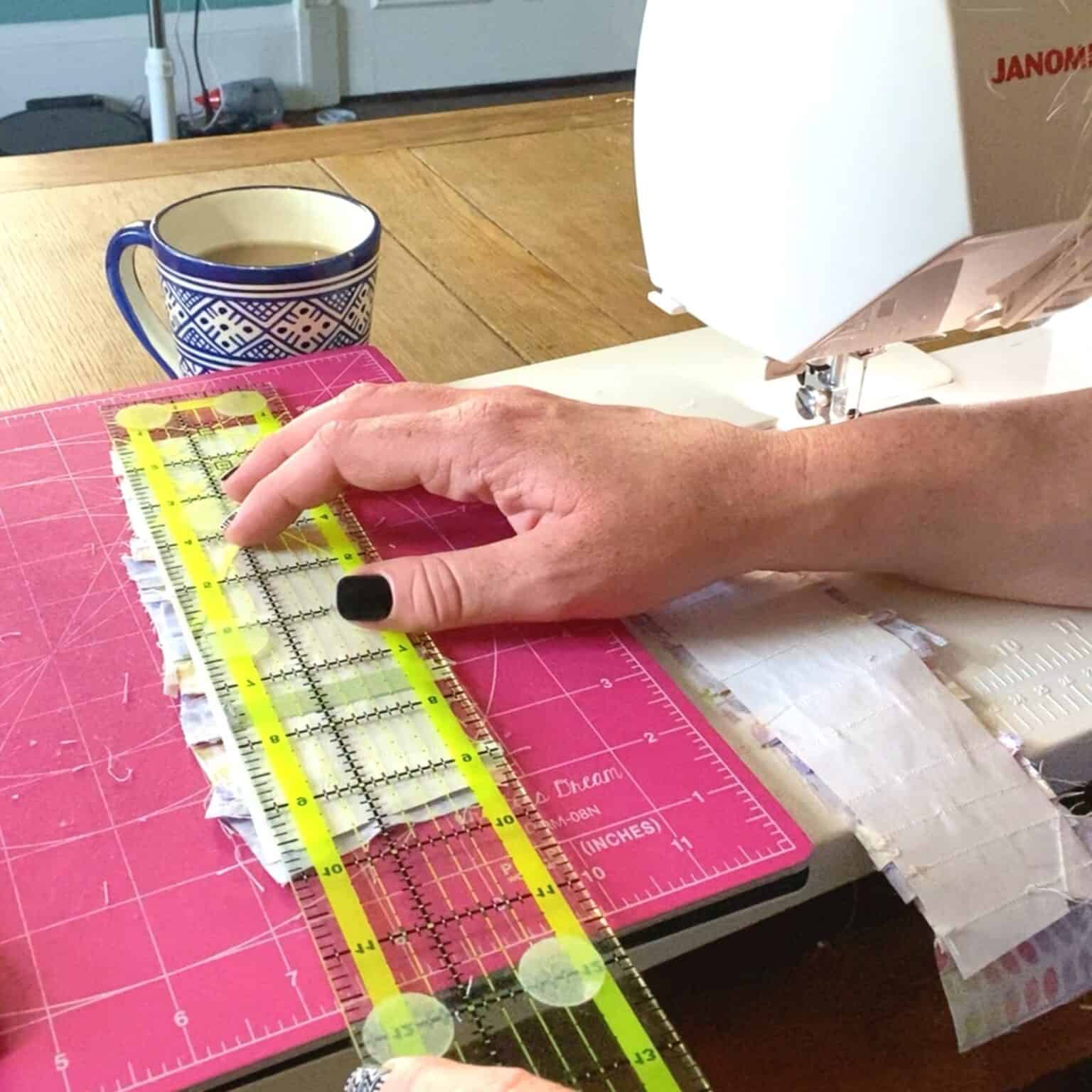 How to Sew Scraps to Adding Machine Tape - Fabric from Scraps Part 3
