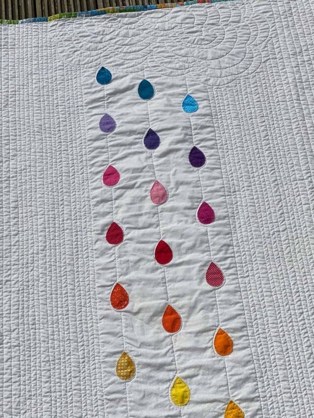 Multicolored Raindrop Rainbow Quilt For Your Little Ones Story - Scrap ...