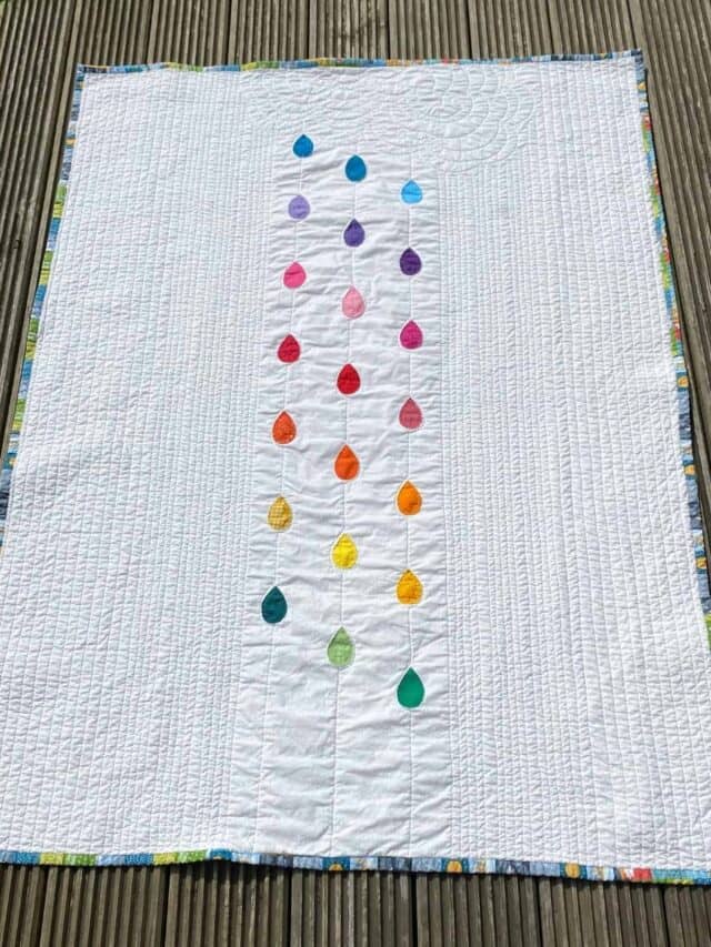 Easy Rainbow Raindrops Baby Quilt Story - Scrap Fabric Love