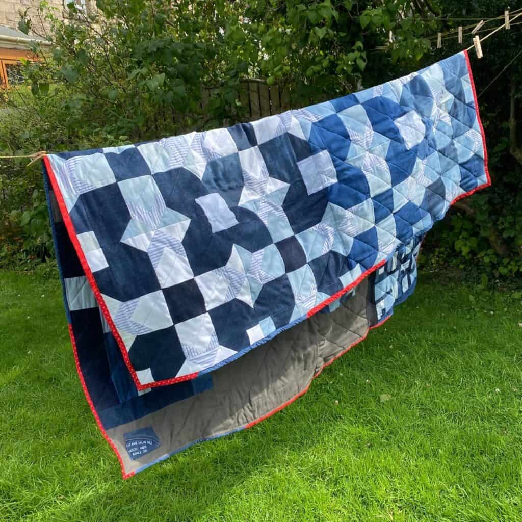 Reversible Denim Quilt from Old Jeans - My First Denim Quilt!