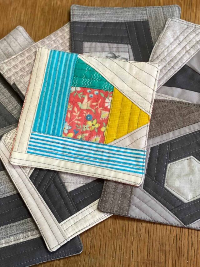 Scrappy Modern Quilt-As-You-Go Coasters Story - Scrap Fabric Love