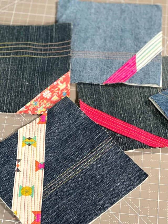Fun Denim Quilt Blocks Story - Scrap Fabric Love