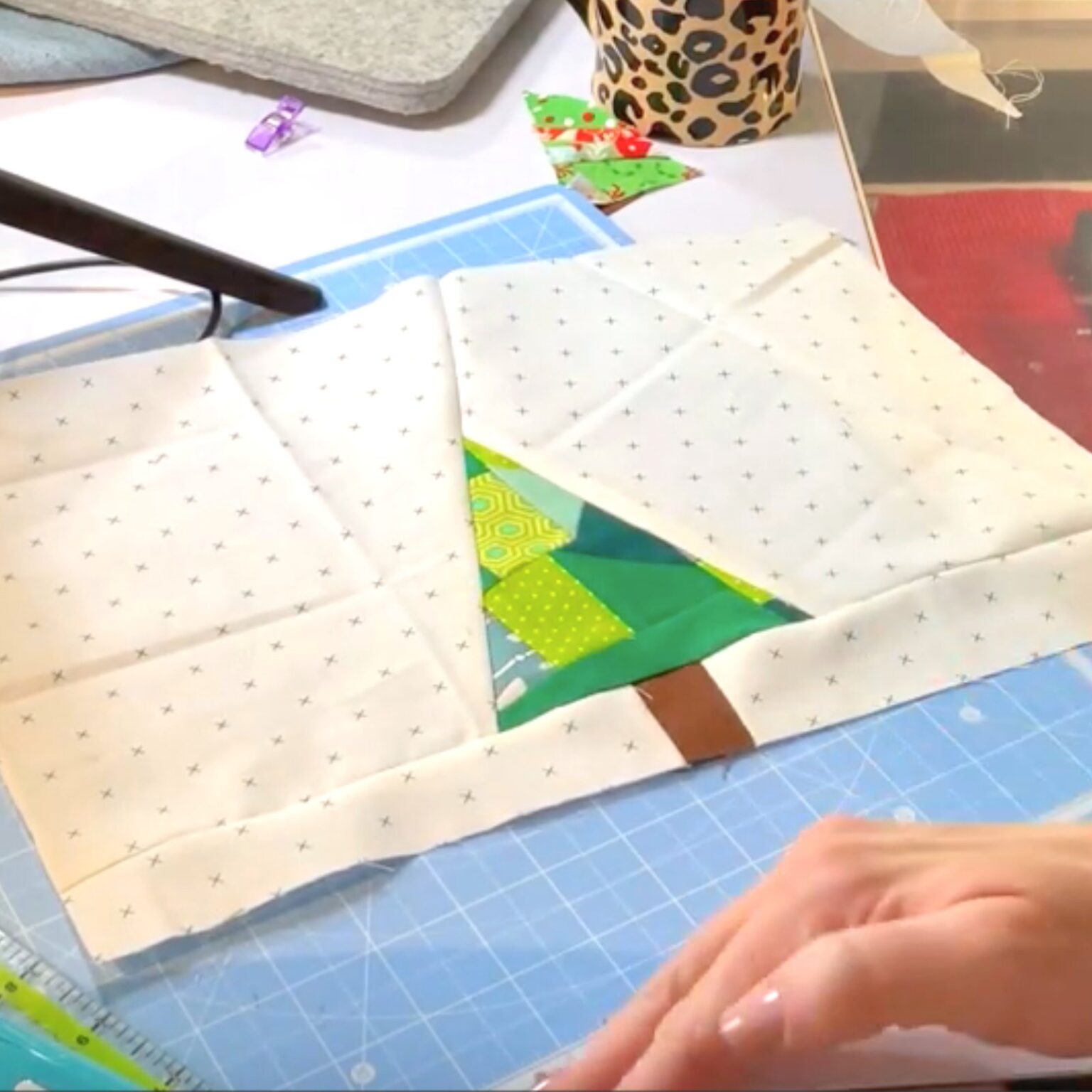 Fun Christmas Tree Quilt Block - For Crumbs & Scraps!