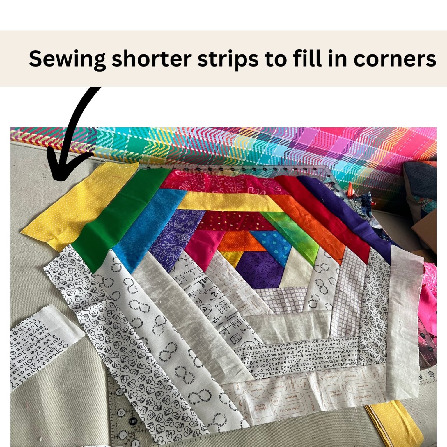 Hexagon Log Cabin Quilt Block - Easy Tutorial