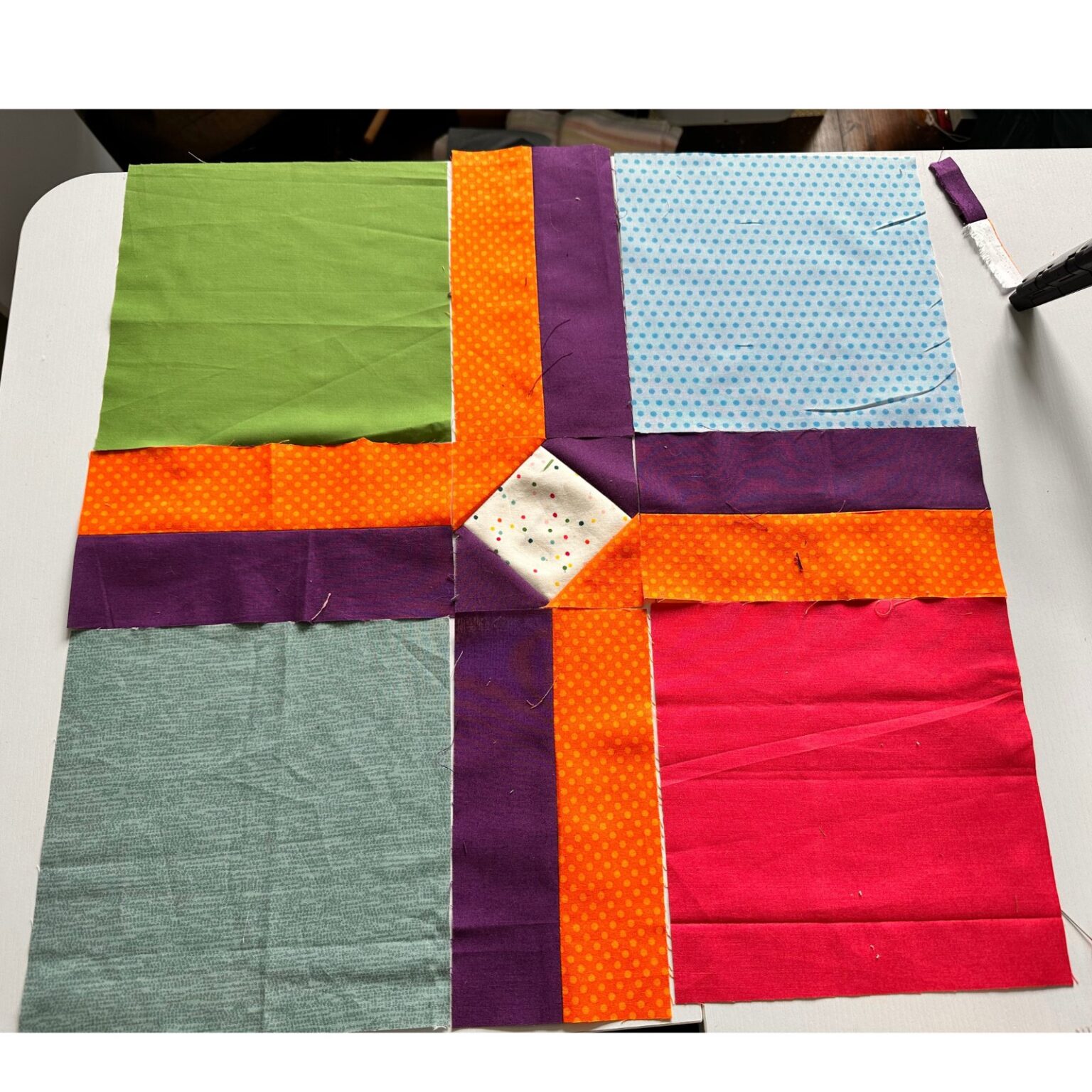 Square in a Square Variation Quilt Block (Big 20" Block!) - Scrap ...