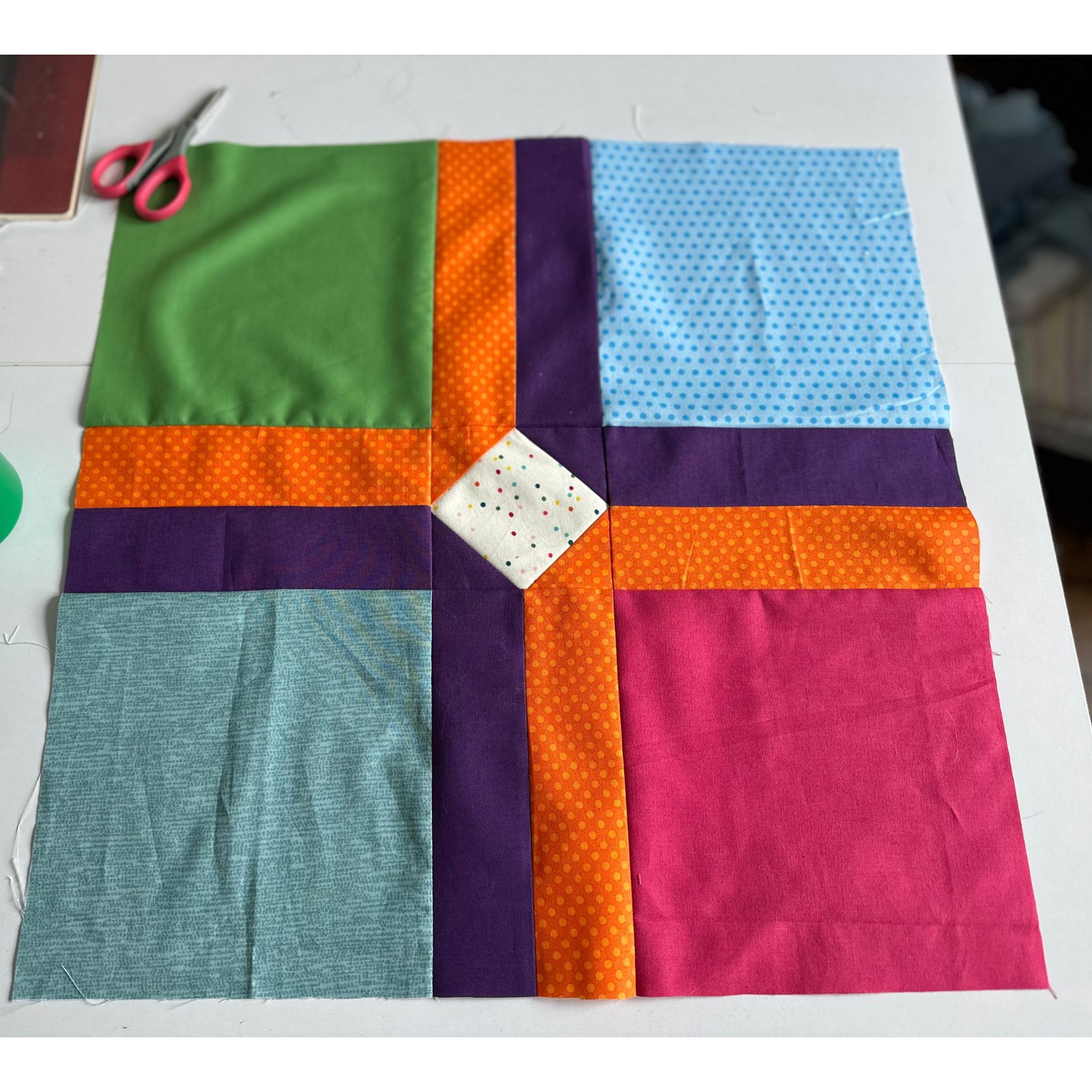 Square in a Square Variation Quilt Block (Big 20" Block!) - Scrap ...