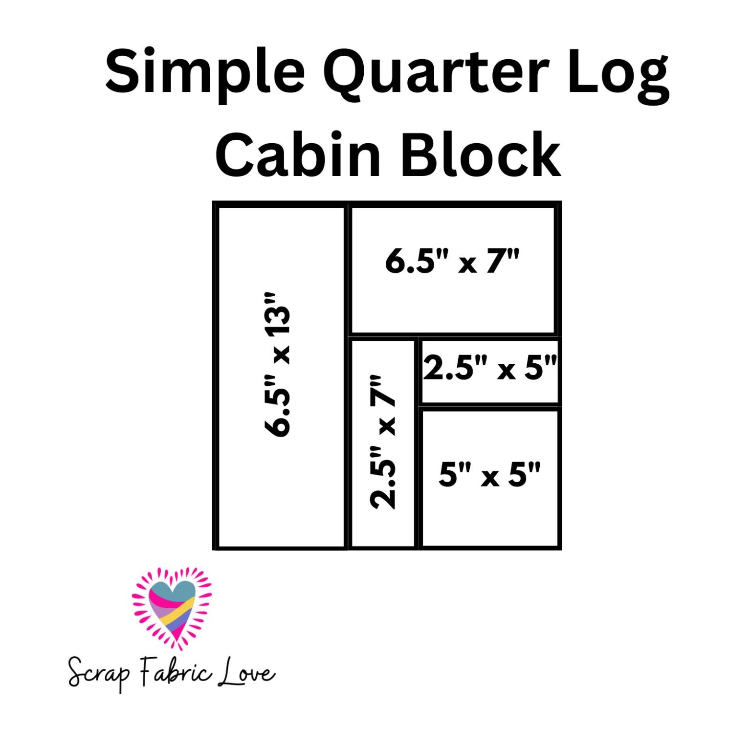 Beginner 1/4 Log Cabin Quilt Pattern for Pre-Cuts