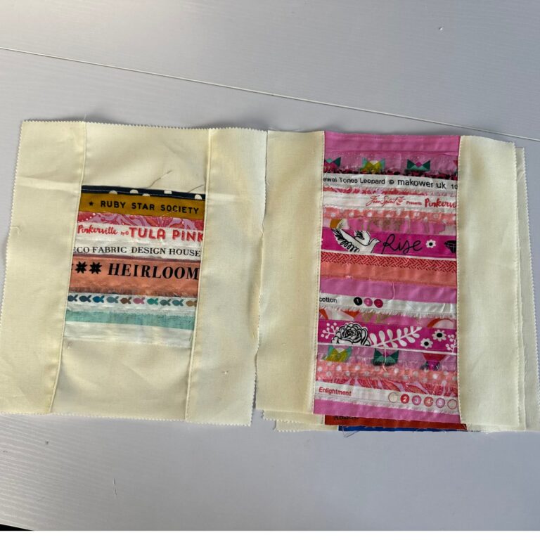 Color Coordinated Selvage Edge Quilt Block - Scrap Fabric Love