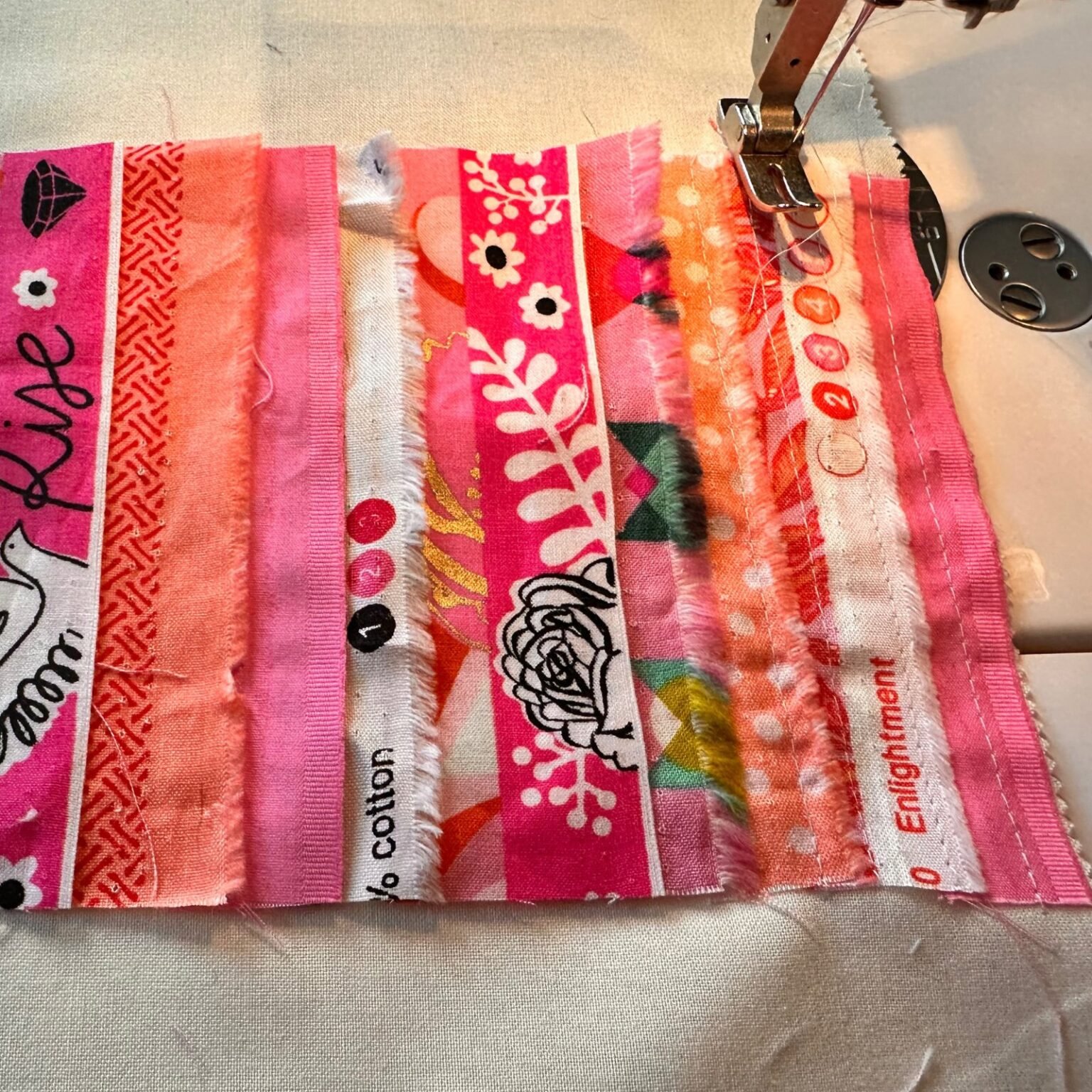 Color Coordinated Selvage Edge Quilt Block - Scrap Fabric Love