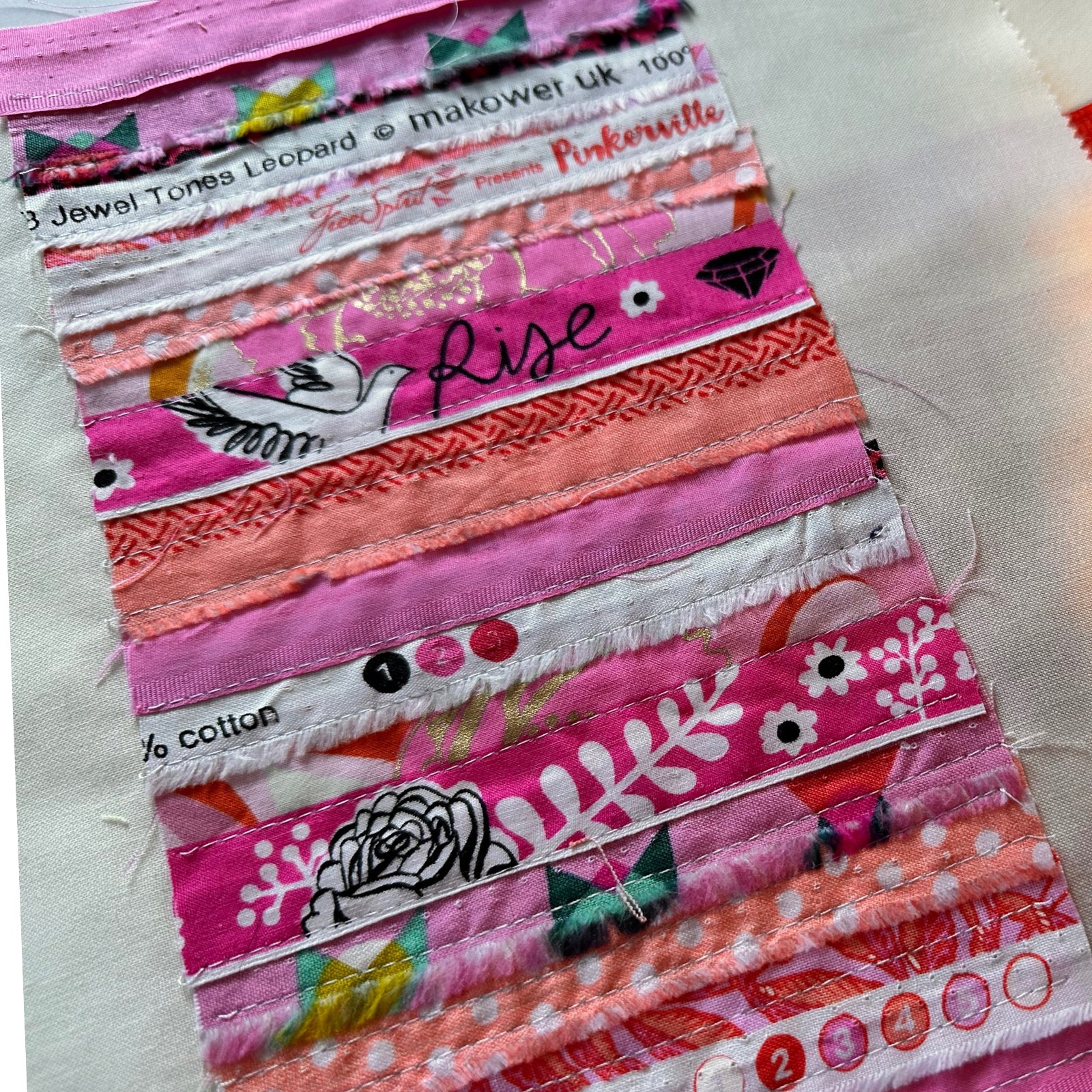 Color Coordinated Selvage Edge Quilt Block - Scrap Fabric Love