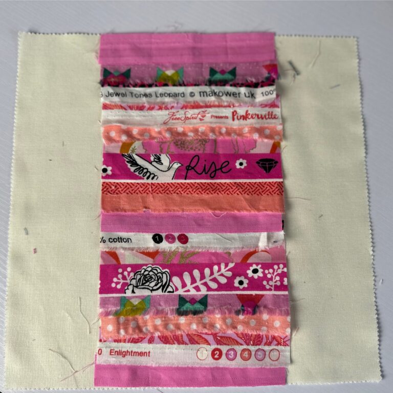 Color Coordinated Selvage Edge Quilt Block - Scrap Fabric Love