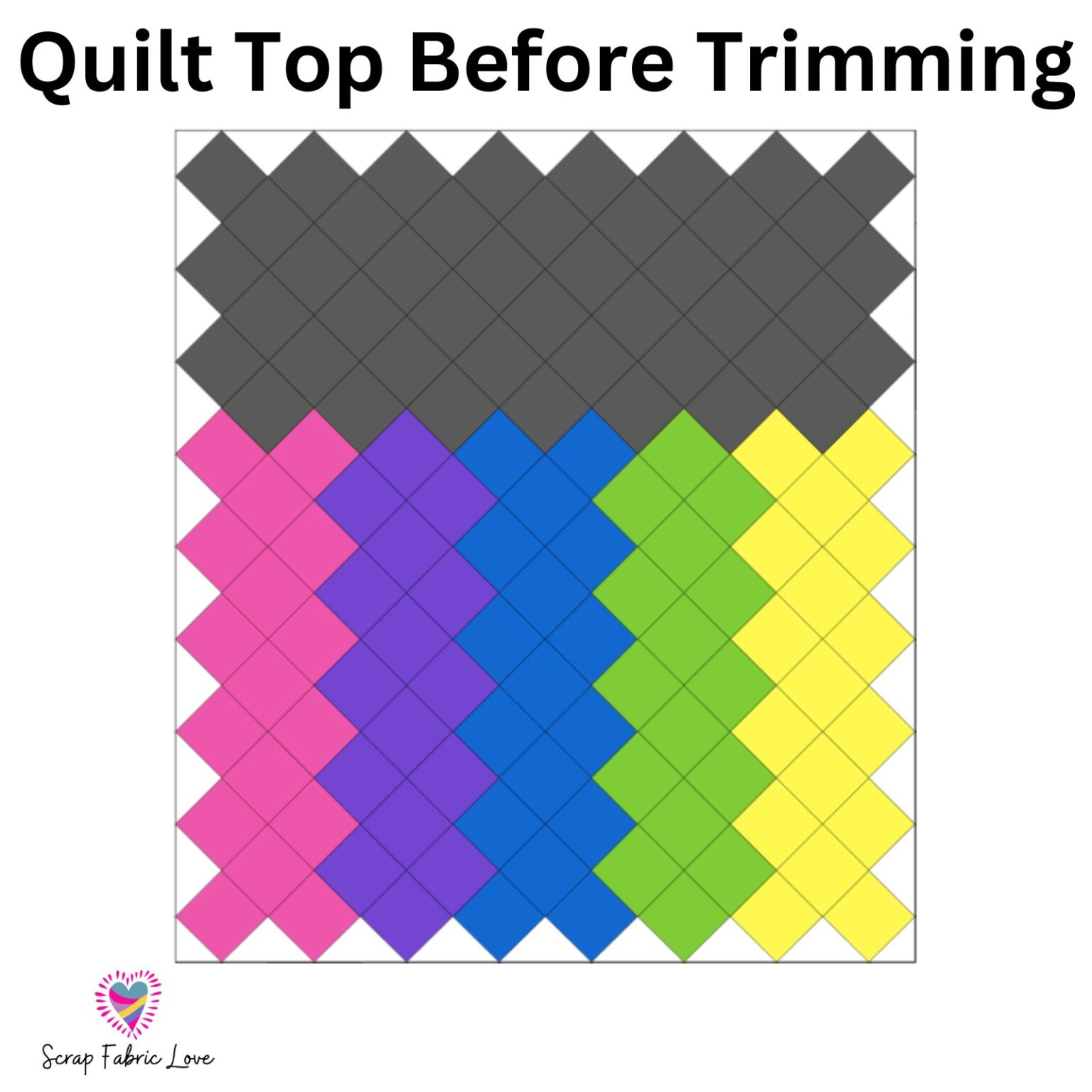 Easy Rainbow On-Point Charm Pack Quilt - Scrap Fabric Love