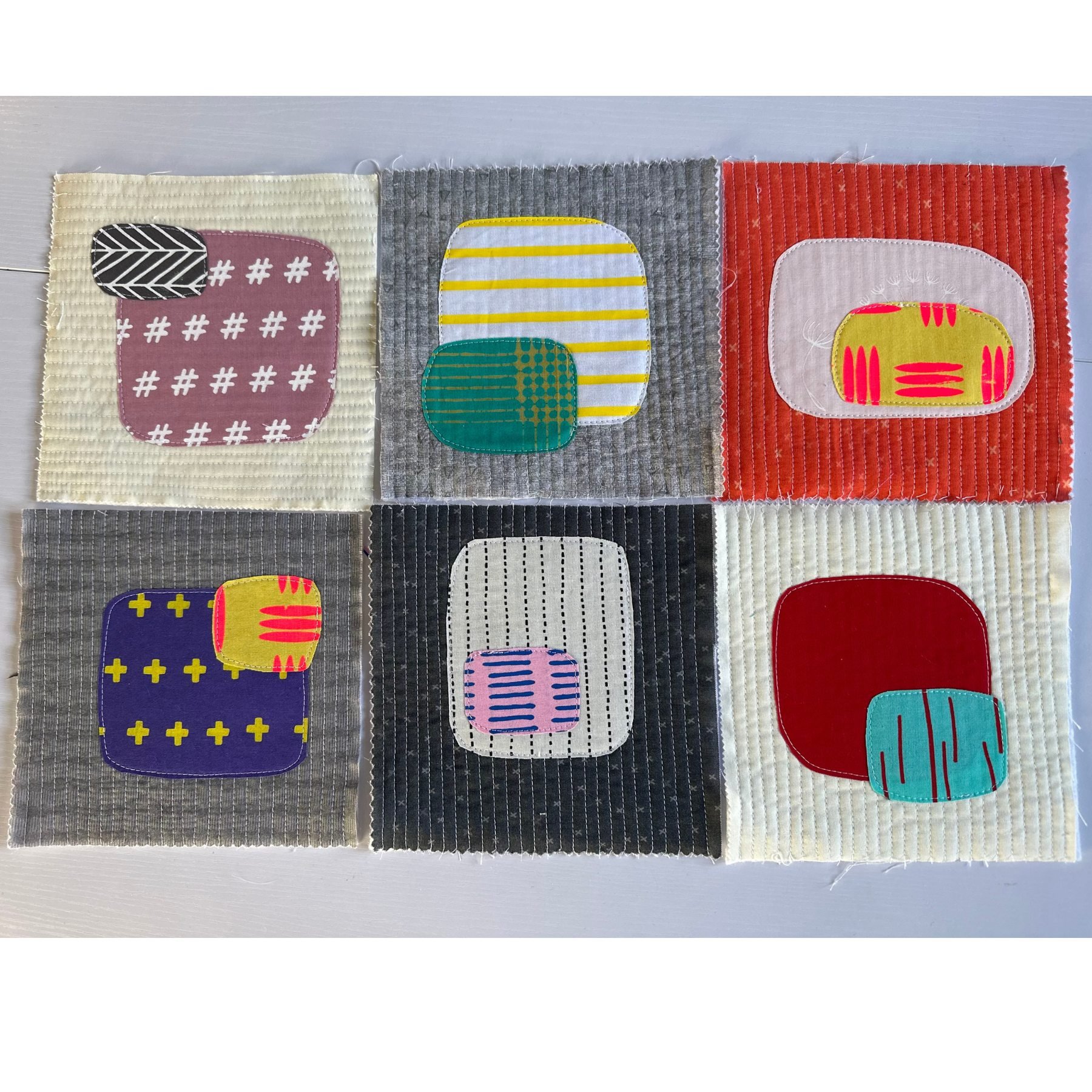 Easy Modern Quilt As You Go Applique Block - Scrap Fabric Love