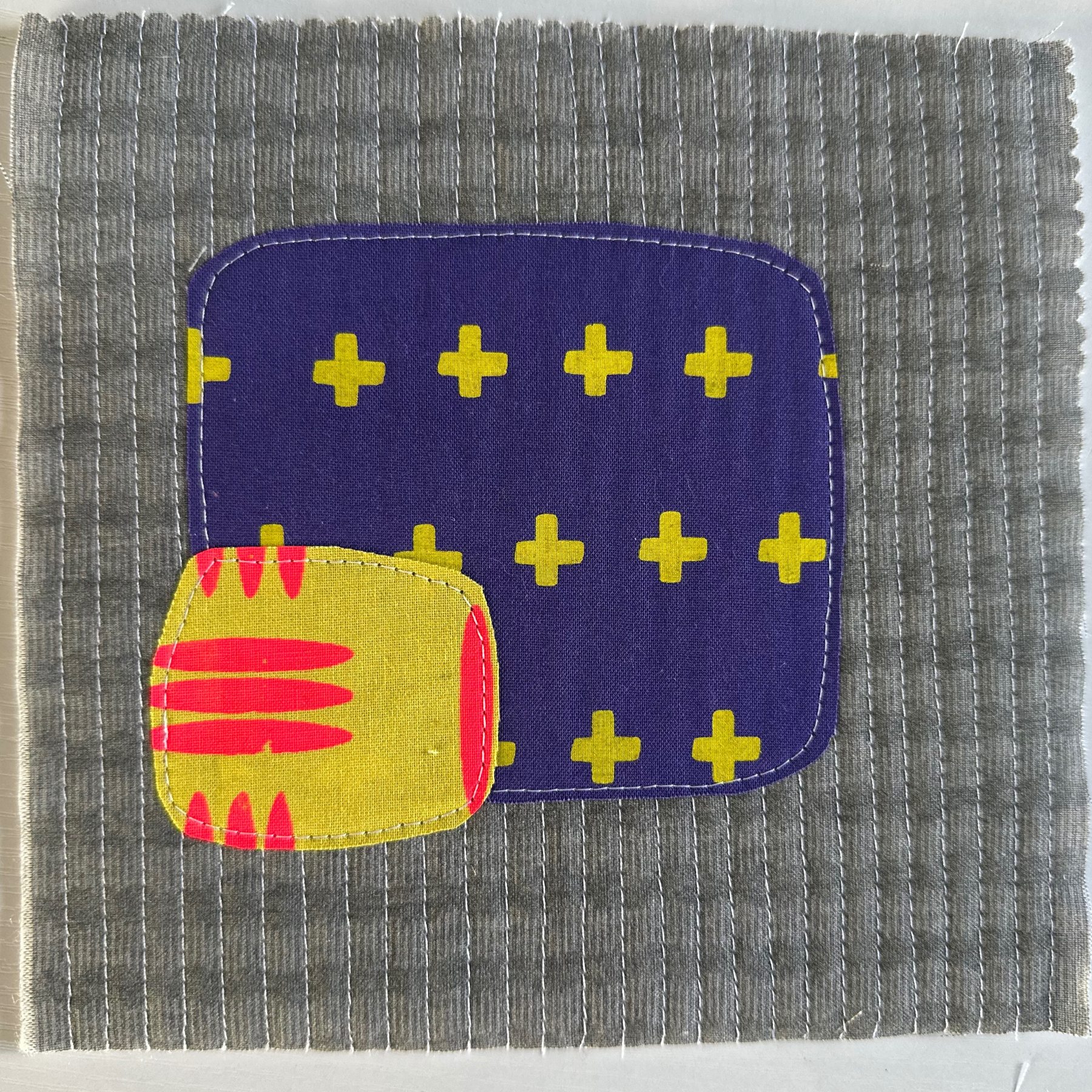 Easy Modern Quilt As You Go Applique Block - Scrap Fabric Love